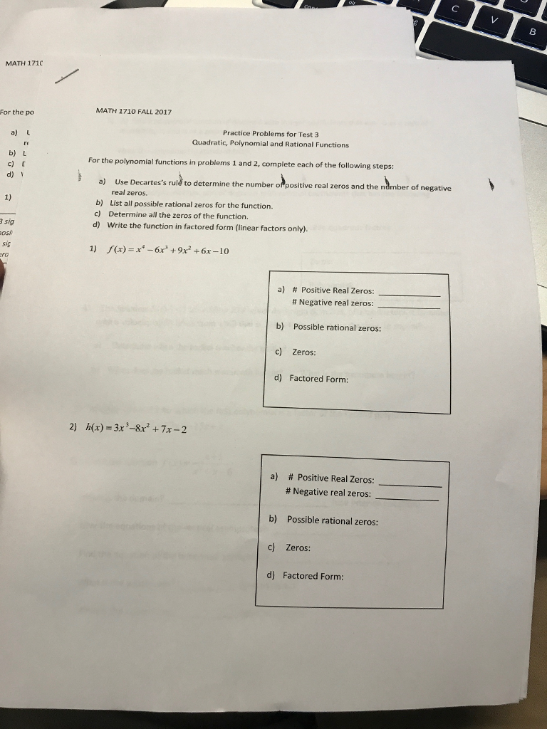 Solved レ 8 MATH 171C For the po MATH 1710 FALL 2017 Practice | Chegg.com