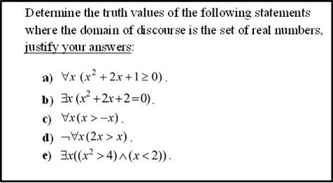 Solved Determine the truth values of the following | Chegg.com