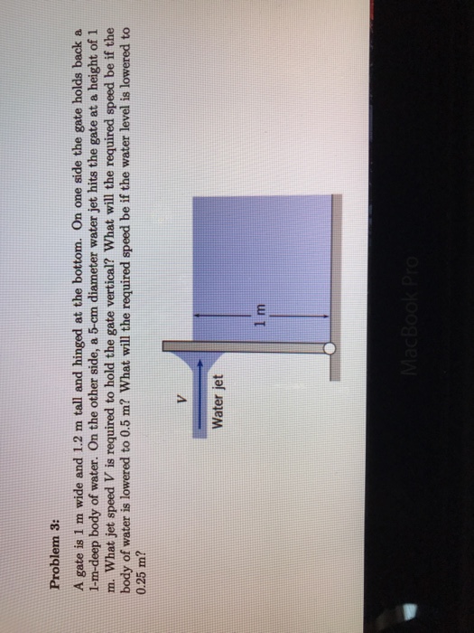 Solved A gate is 1 m wide and 1.2 m tall and hinged at the | Chegg.com