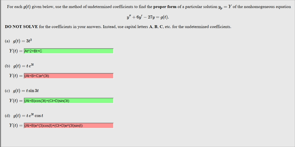 Solved For each g(t) given below, use the method of | Chegg.com