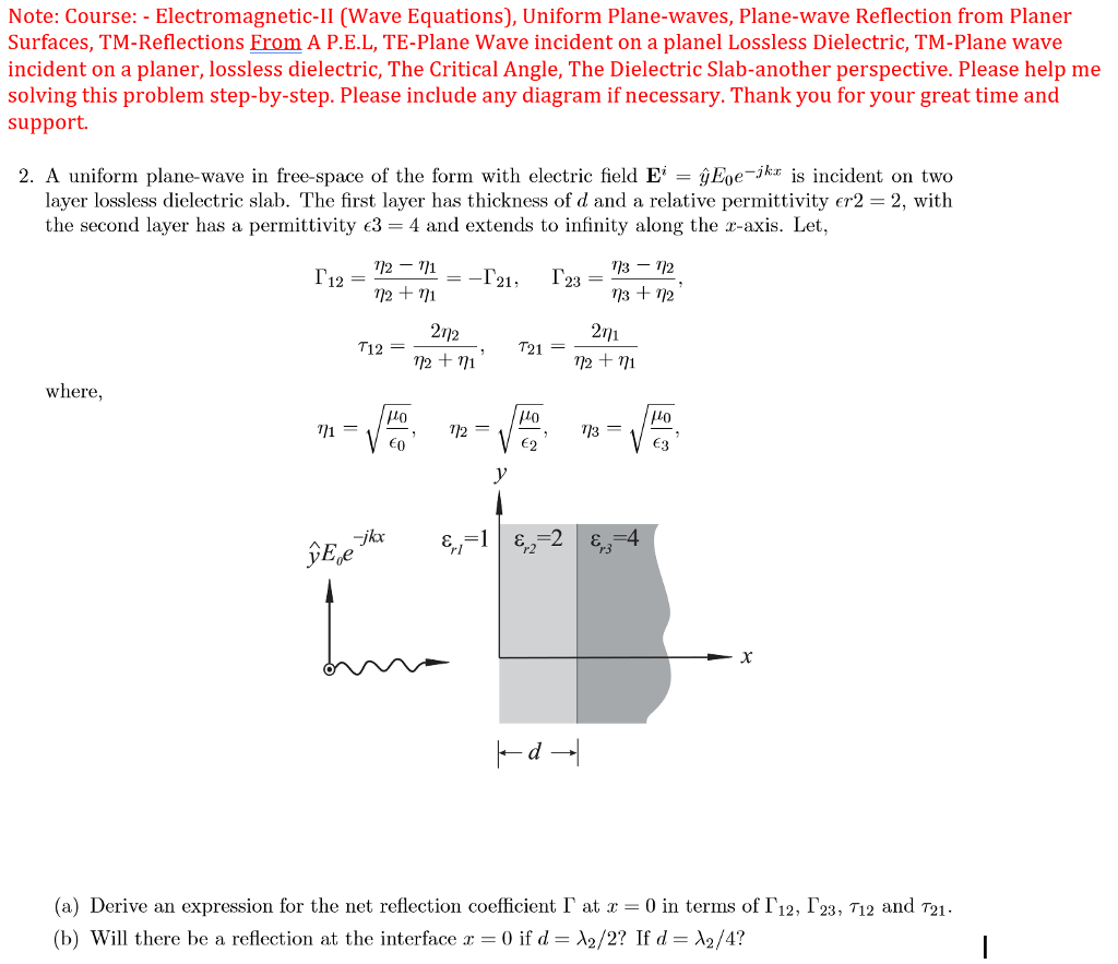 Note: Course: - Electromagnetic-II (Wave Equations), | Chegg.com
