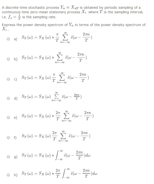 A Discrete Time Stochastic Process Yn Xnt Is Obt