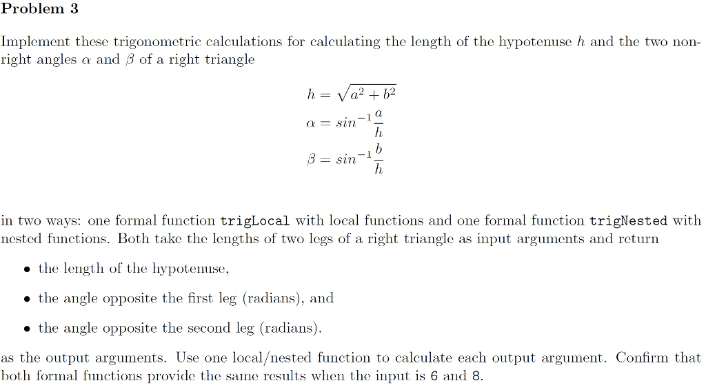 Solved Implement these trigonometric calculations for | Chegg.com
