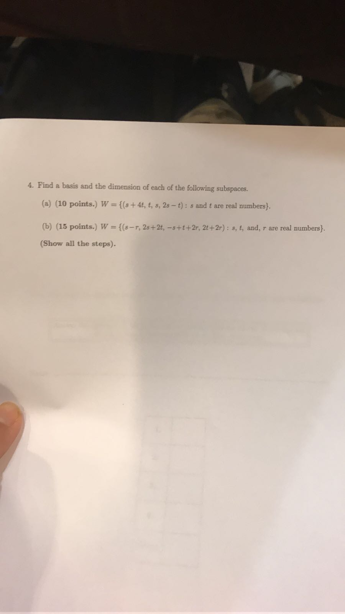 Solved Find a basis and the dimension of each of the | Chegg.com