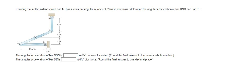 Solved Knowing that at the instant shown bar AB has a | Chegg.com