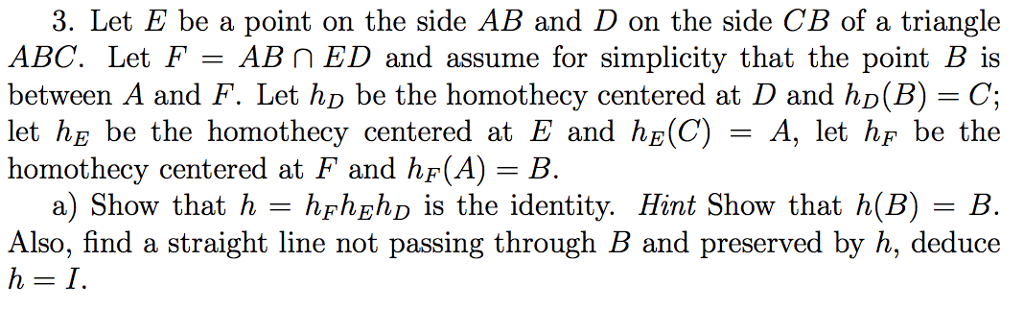 3. Let E be a point on the side AB and D on the side | Chegg.com