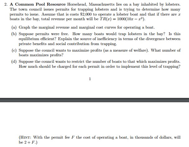 Solved A Common Pool Resource Horsehead. Massachusetts lies | Chegg.com