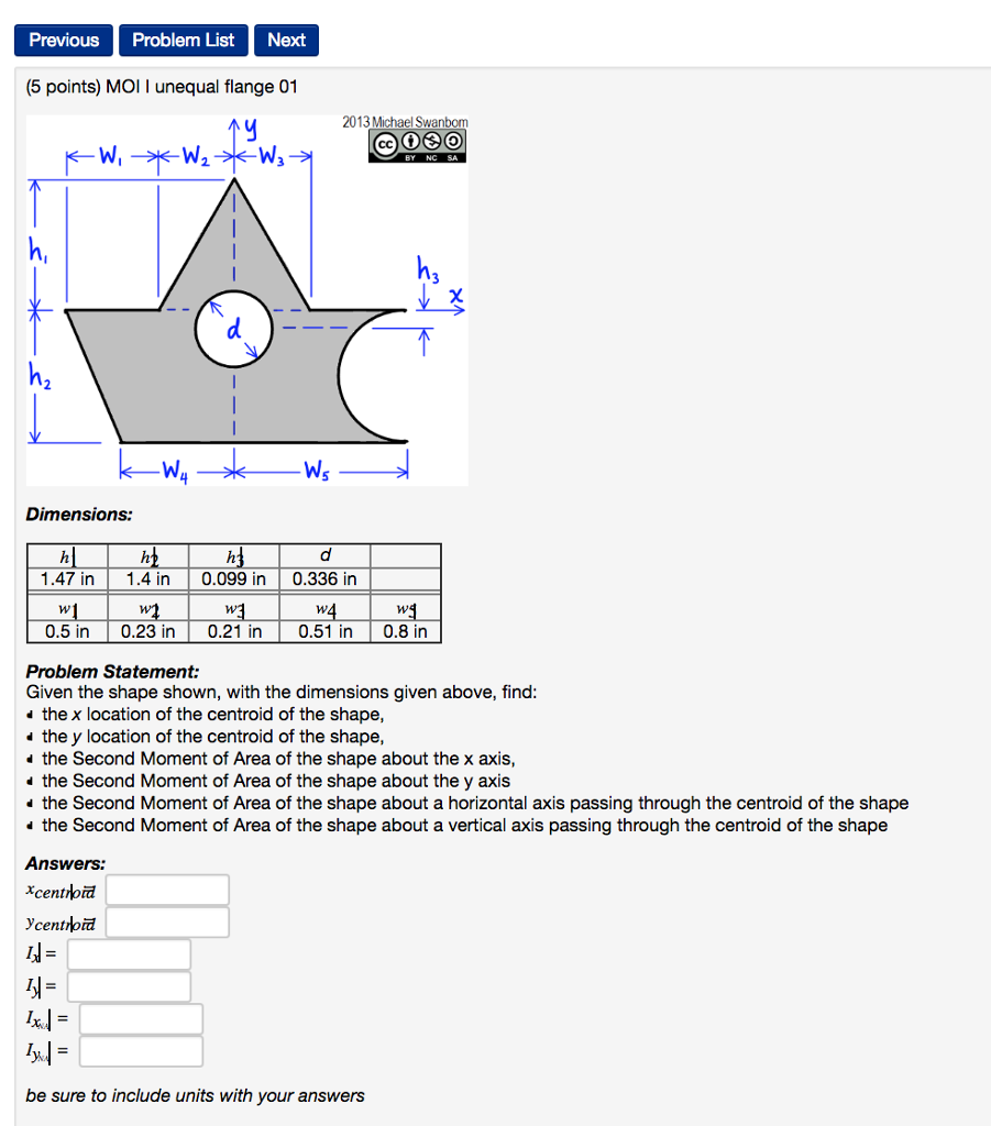 Solved Given the shape shown, with the dimensions given | Chegg.com