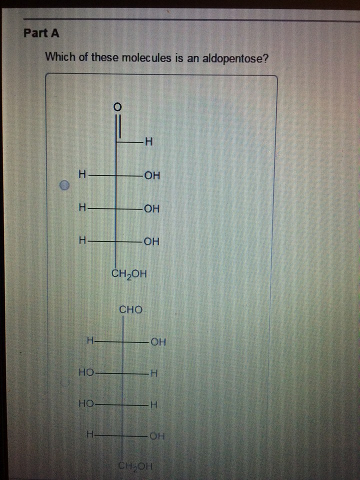 Solved Which of these molecules is an aldopentose? | Chegg.com