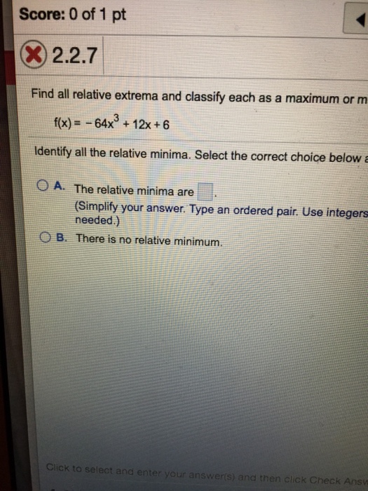 Solved Find all relative extrema and classify each as a | Chegg.com