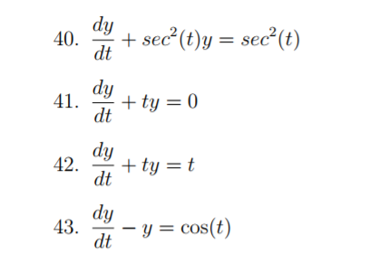 Solved Solving first order linear differential equations | Chegg.com