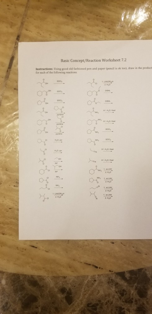 Solved Basic Concept/Reaction Worksheet 7.2 Instructions: | Chegg.com