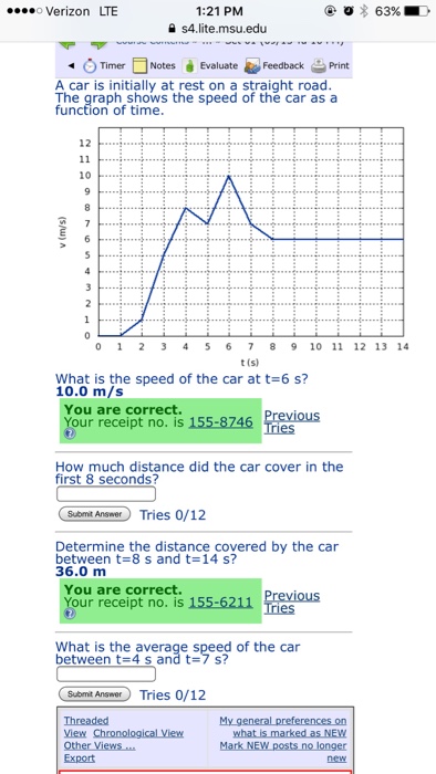 Solved A car is initially at rest on a straight road. The | Chegg.com