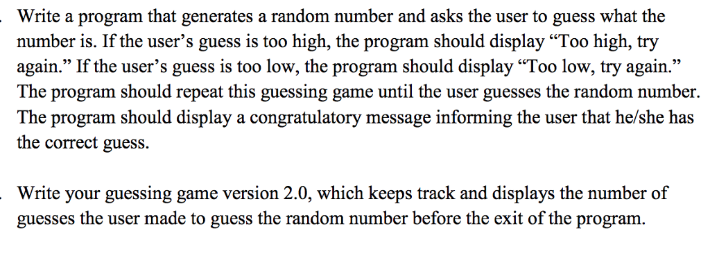 Solved Write A Program That Generates A Random Number And
