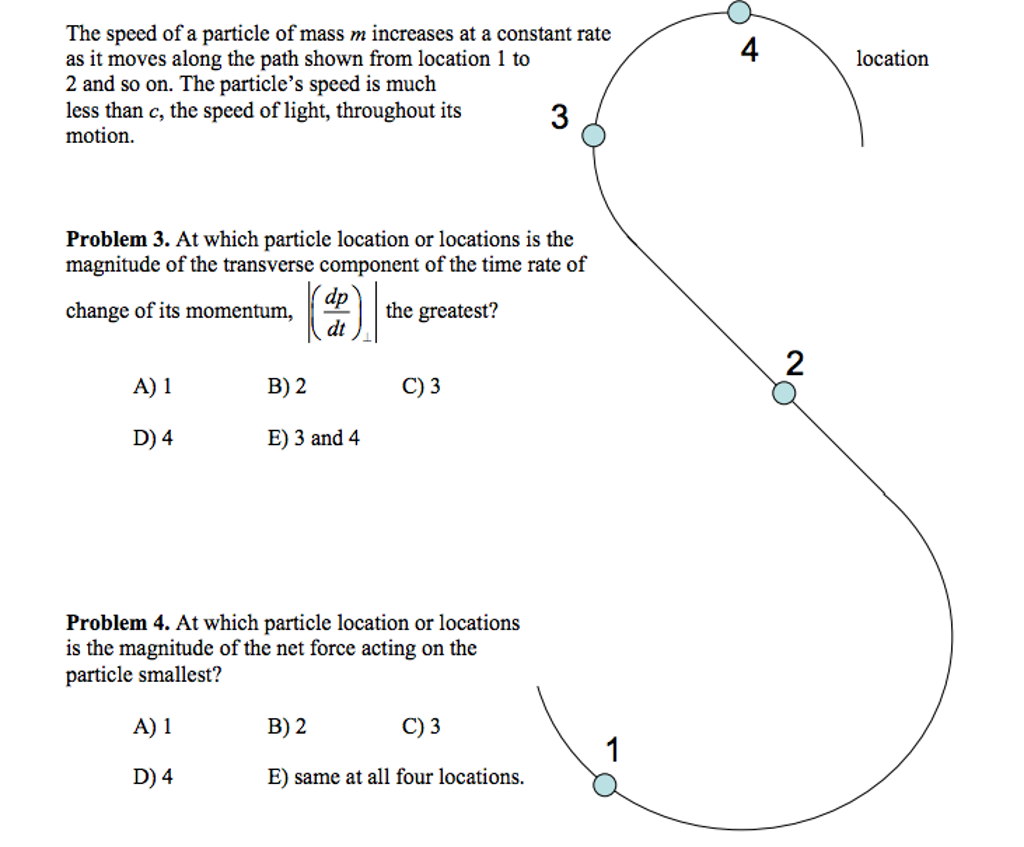 Solved The speed of a particle of mass m increases at a | Chegg.com