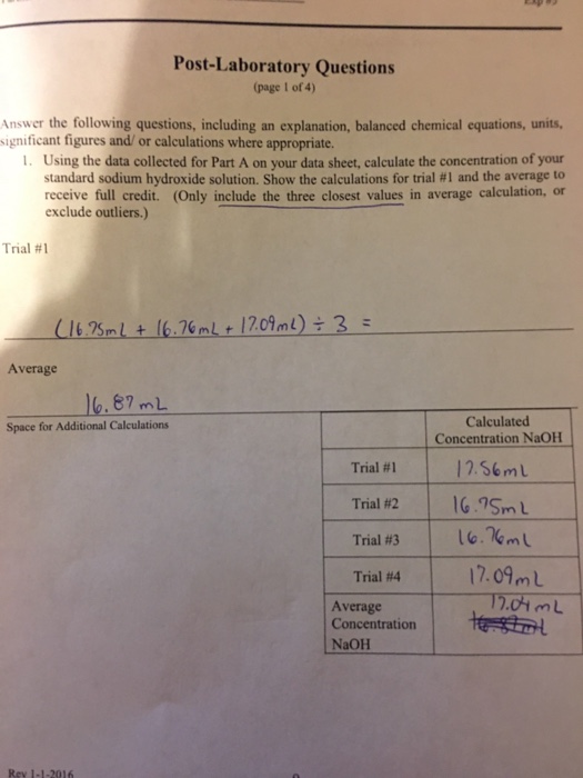 Solved CHM 147 Procedure A. Standardization of NaOH Solution | Chegg.com