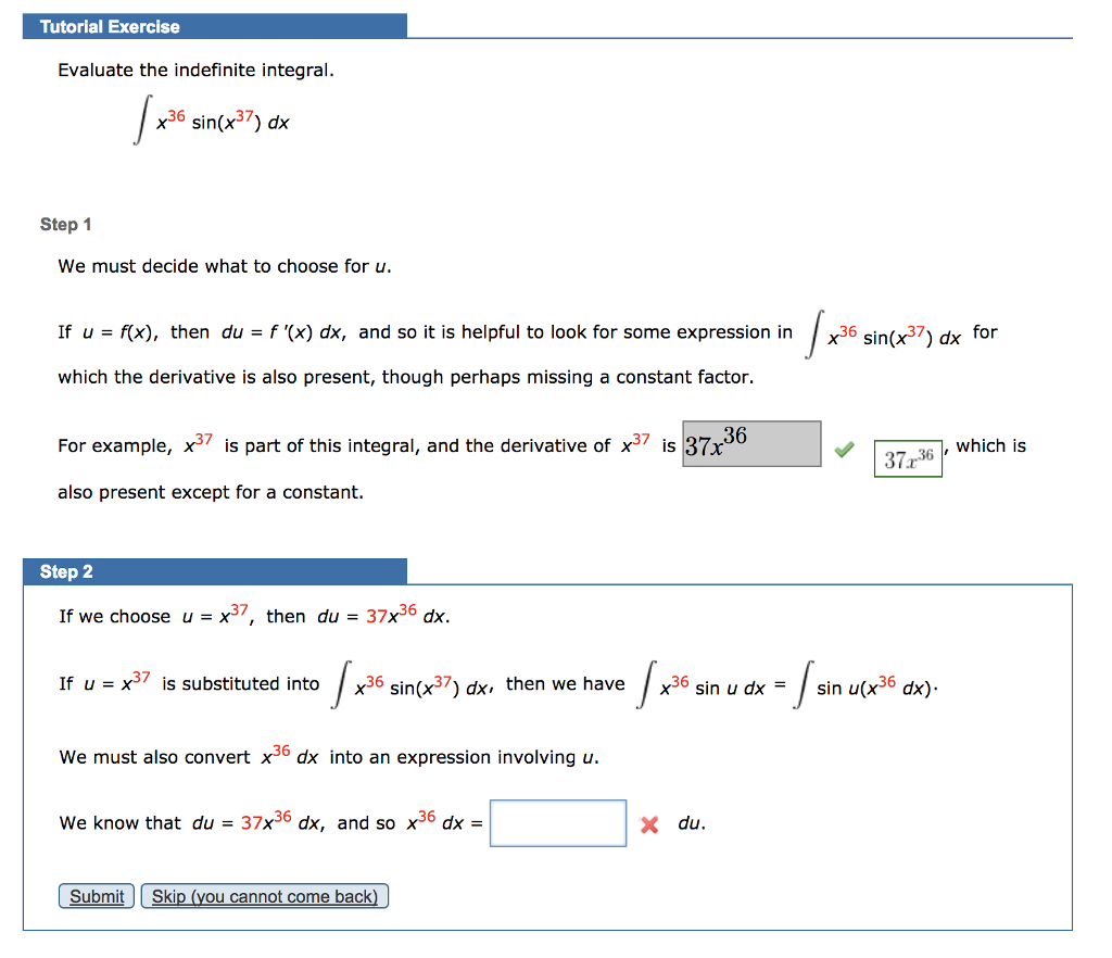 Solved Tutorial Exercise Evaluate the indefinite integral | Chegg.com