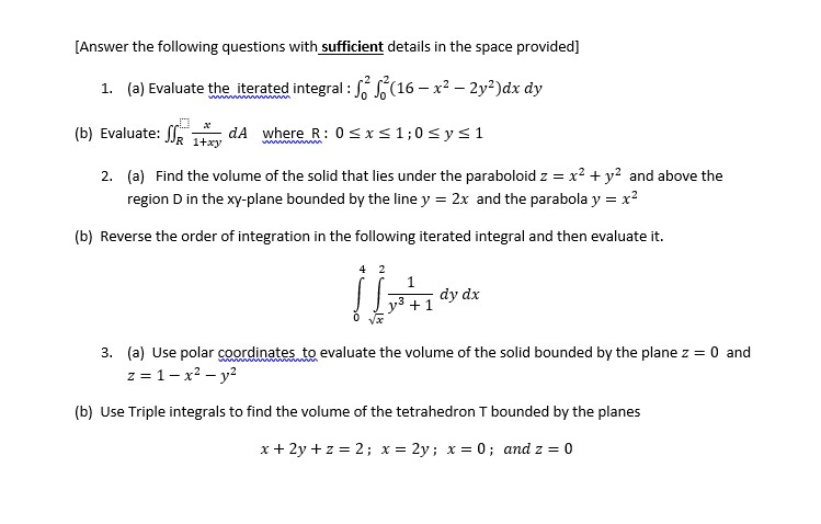 Solved Answer the following questions with sufficient | Chegg.com