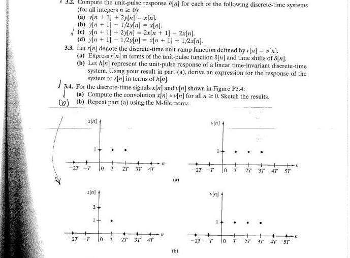 Solved 32. Compute the unit-pulse response hln for each of | Chegg.com