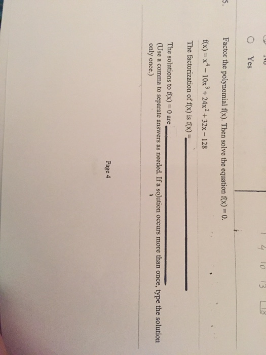 Solved Factor the polynomial f(x). Then solve the equation | Chegg.com