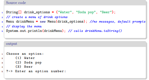 Solved In this part you will implement a class, named Menu, | Chegg.com