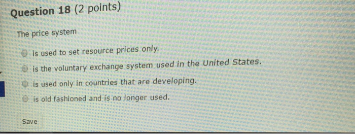Solved The price system is used to set resource prices | Chegg.com