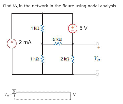 Solved Find V_0 in the network in the figure using nodal | Chegg.com