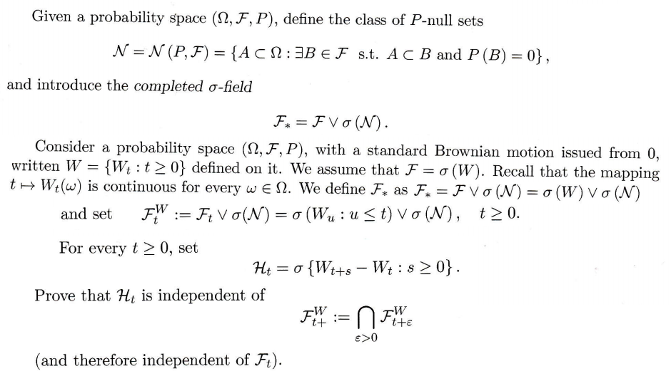 Given a probability space (?,F,P), define the class | Chegg.com