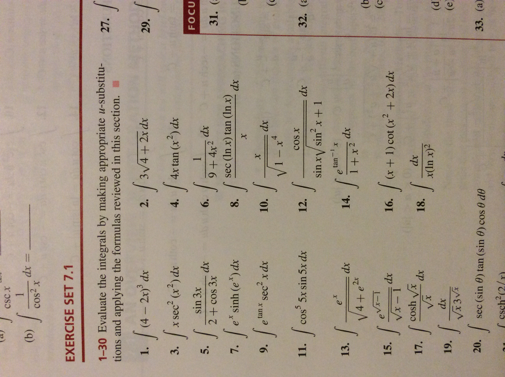 Solved Evaluate the integrals by making appropriate | Chegg.com