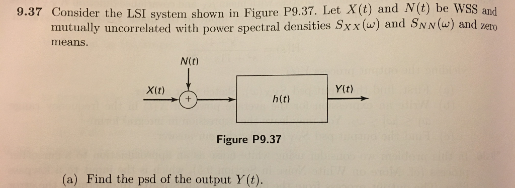 Solved Consider the LSI system shown in Figure P9.37. Let | Chegg.com