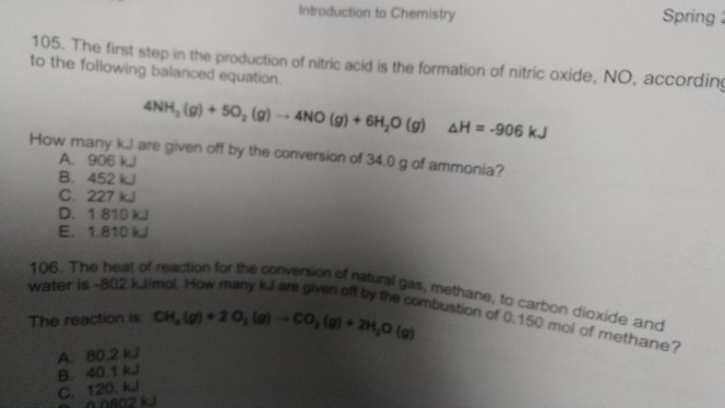 Solved Introduction to Chemistry Spring The first step in | Chegg.com