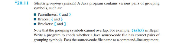 Solved 20Π Match Grouping Symbols A Java Program 