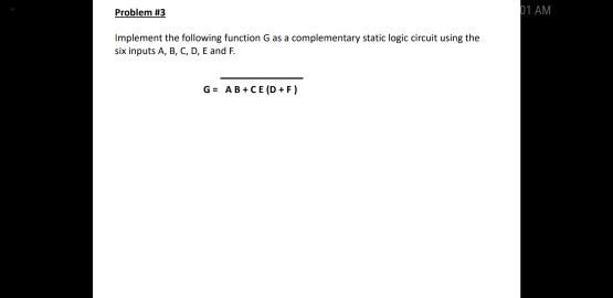 Solved Problem #3 1 AM Implement the following function G as | Chegg.com