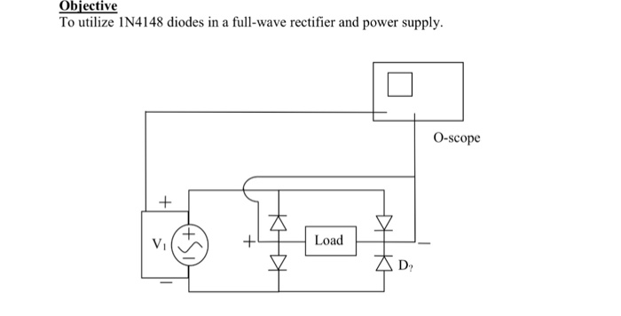 Objective To utilize 1N414X diodes in a full-wave | Chegg.com
