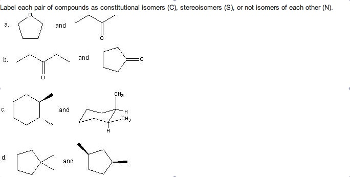 Solved Label each pair of compounds as constitutional | Chegg.com