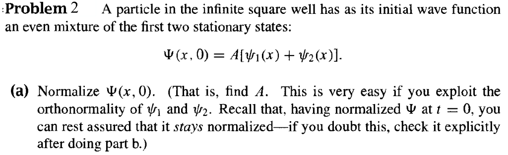 Solved Problem 2 A Particle In The Infinite Square Well Has