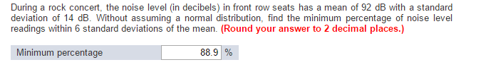 Solved During a rock concert, the noise level (in decibels) | Chegg.com