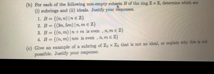 Solved Task 15 This task defines the concept subring and | Chegg.com