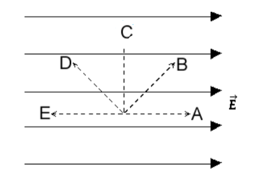 Solved The figure depicts a uniform electric field. Along | Chegg.com