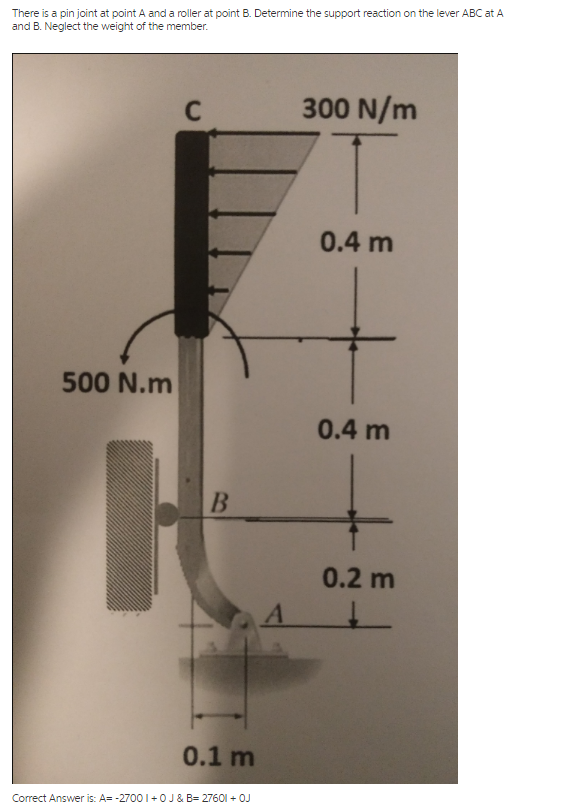 Solved There is a pin joint at point A and a roller at point | Chegg.com