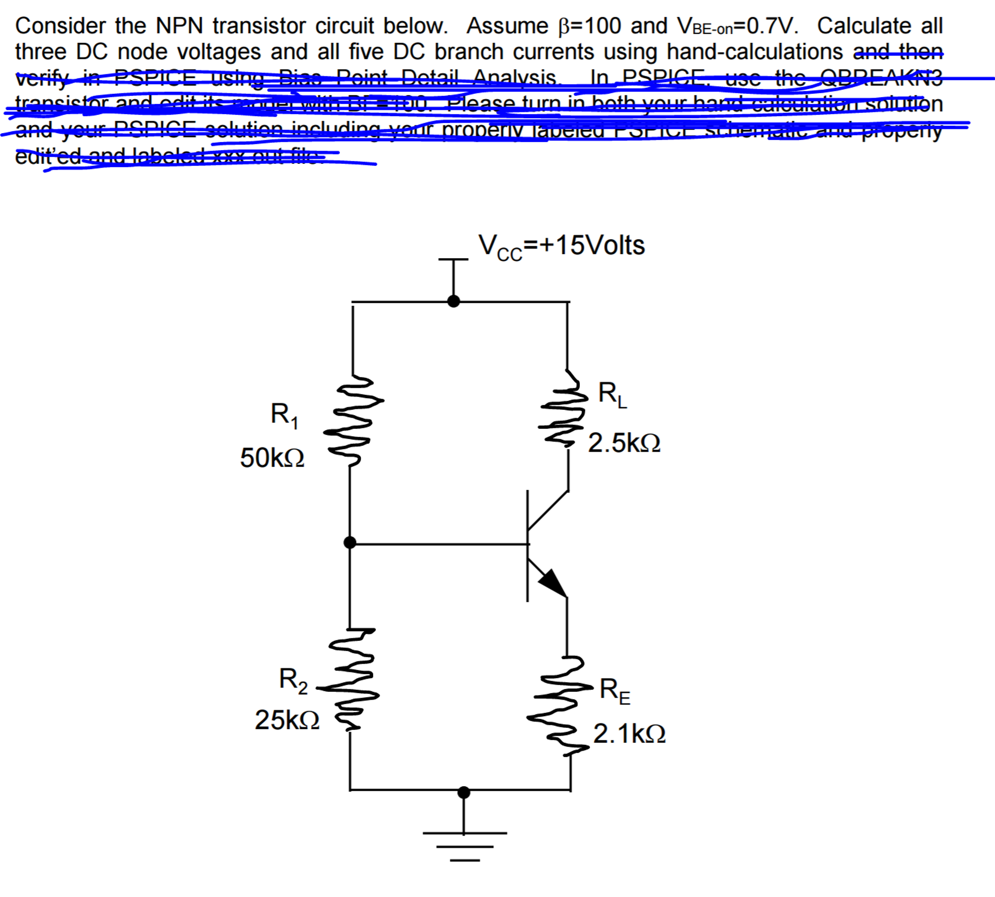 Solved Consider the NPN transistor circuit below. Assume | Chegg.com