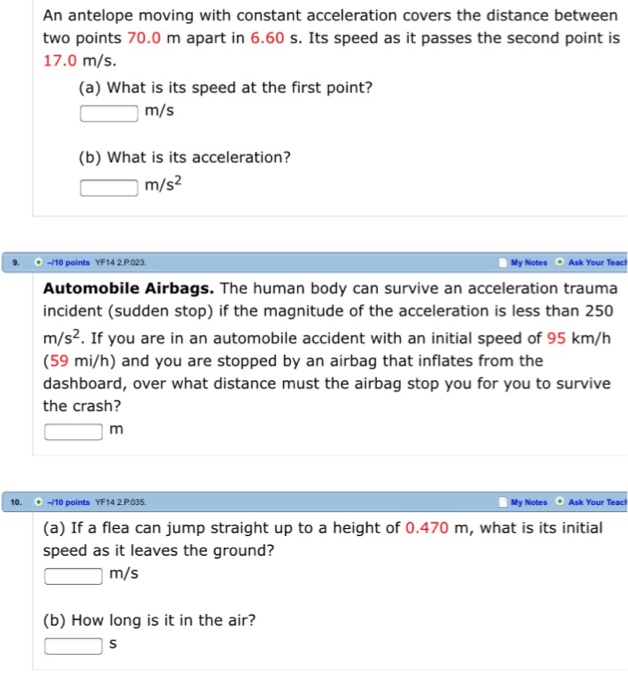 Solved An Antelope Moving With Constant Acceleration Covers