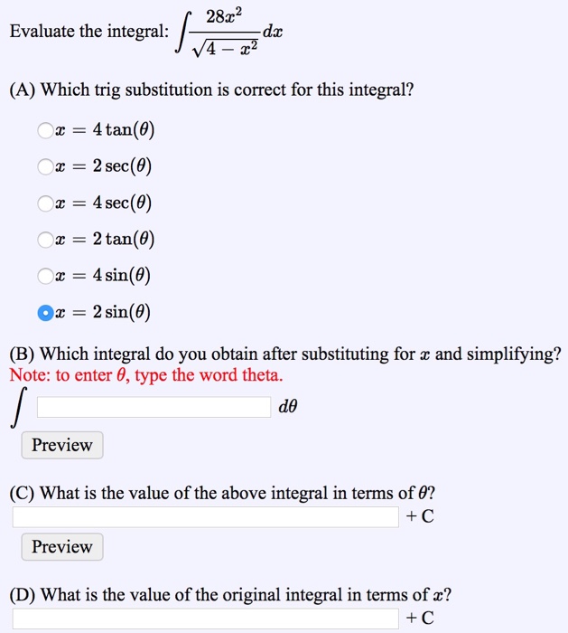 Solved Evaluate the integral: integral 28x^2/Squareroot 4 - | Chegg.com