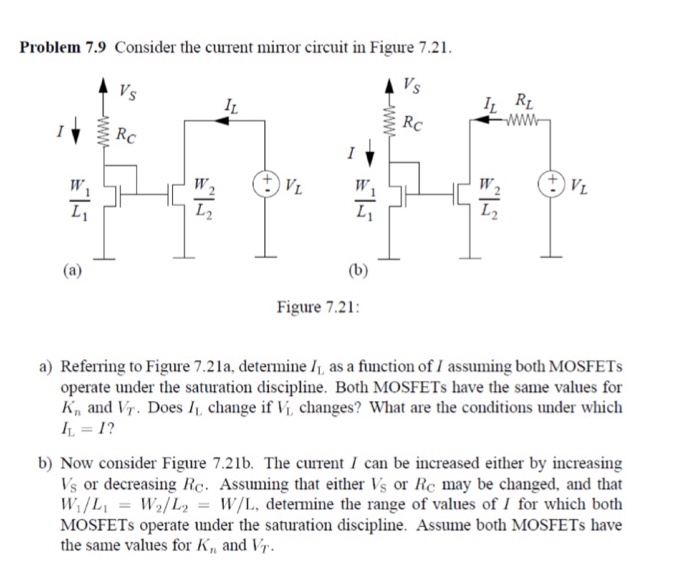 Solved Consider the current minor circuit in Figure 7.21. | Chegg.com
