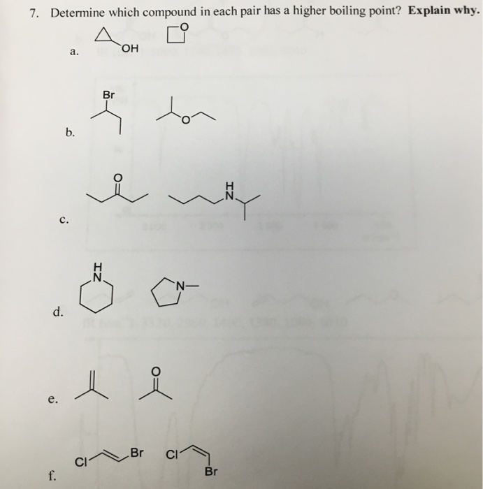 Solved Determine which compound in each pair has a higher | Chegg.com
