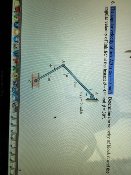 Solved The Angular Velocity Of Link Ab Is Omega Ab 5