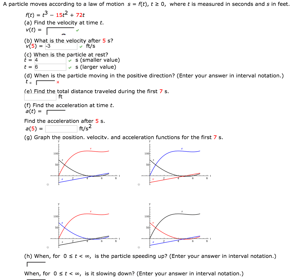 Solved A particle moves according to a law of motion s = | Chegg.com