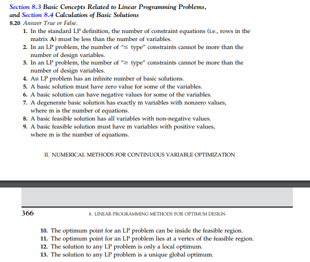 Solved Section 8.3 Basic Concepts Related to Linear | Chegg.com