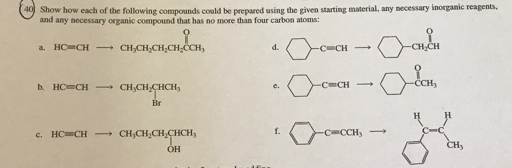 Solved Show how each of the following compounds could be | Chegg.com