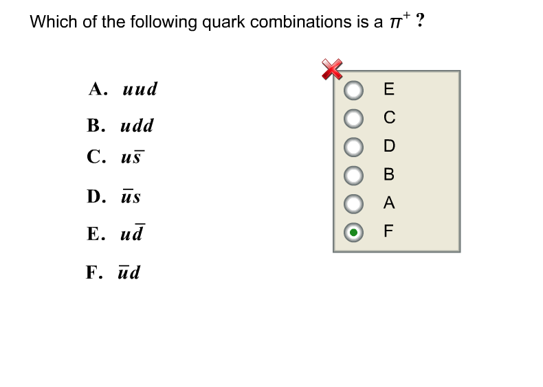 Solved Which of the following quark combinations is a pi^+ ? | Chegg.com